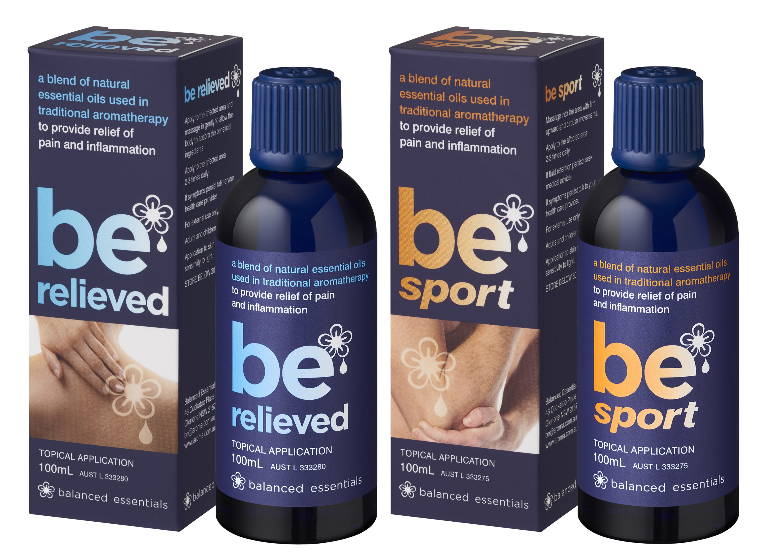 Features and Benefits of BE RELIEVED and BE SPORT - Balanced Essentials